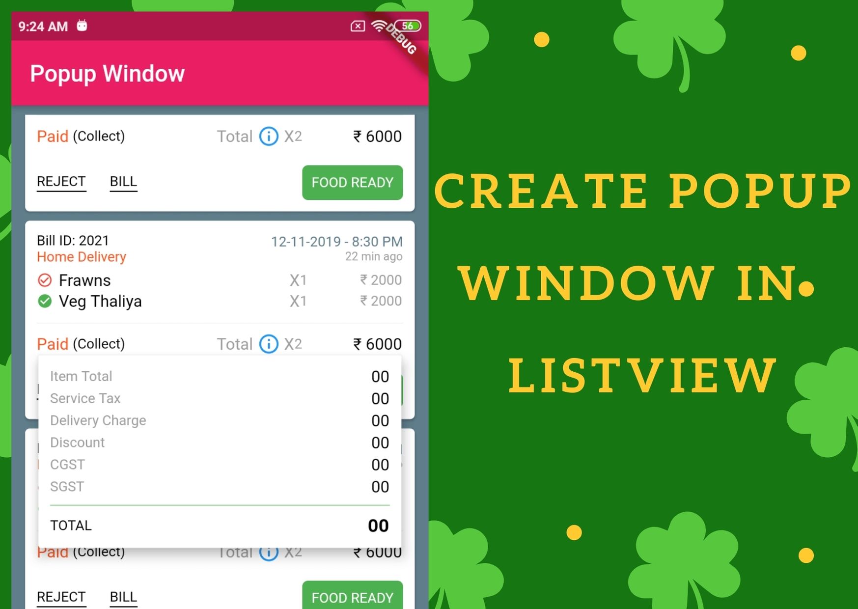 Info Popup Window | Create Popup window in Flutter Listview - DevDojo