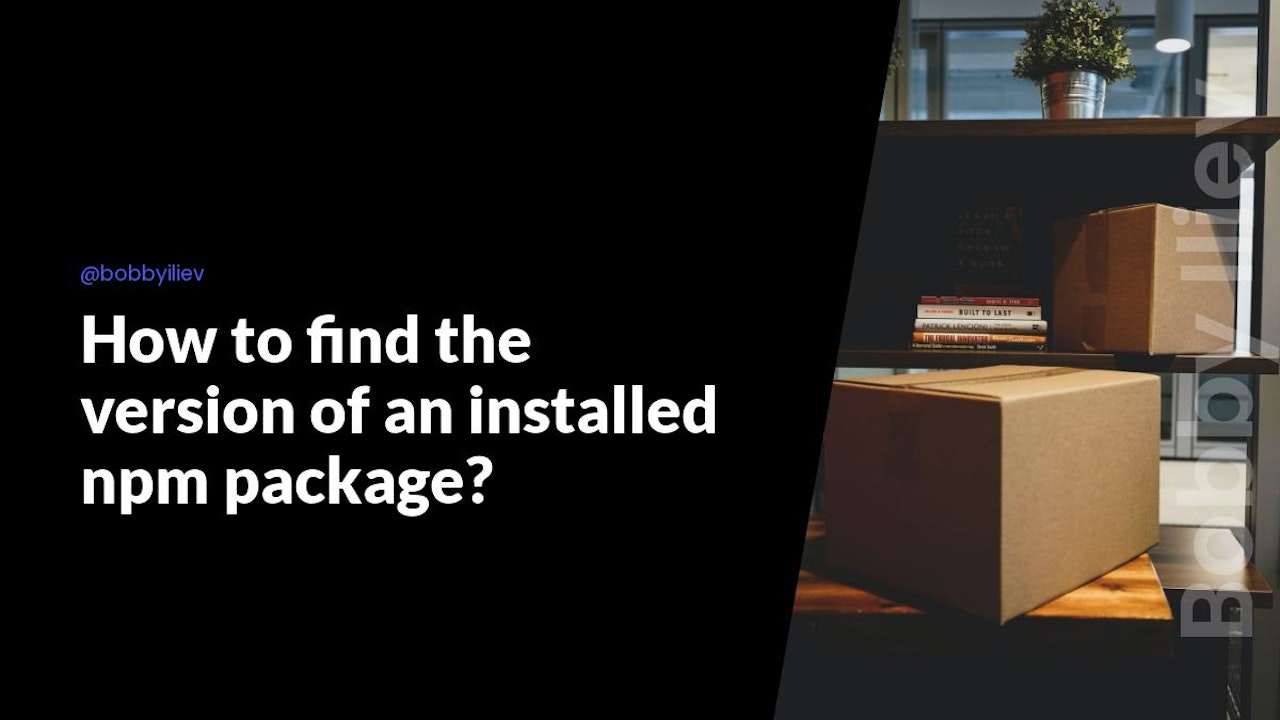 How to find the version of an installed npm package? - DevDojo